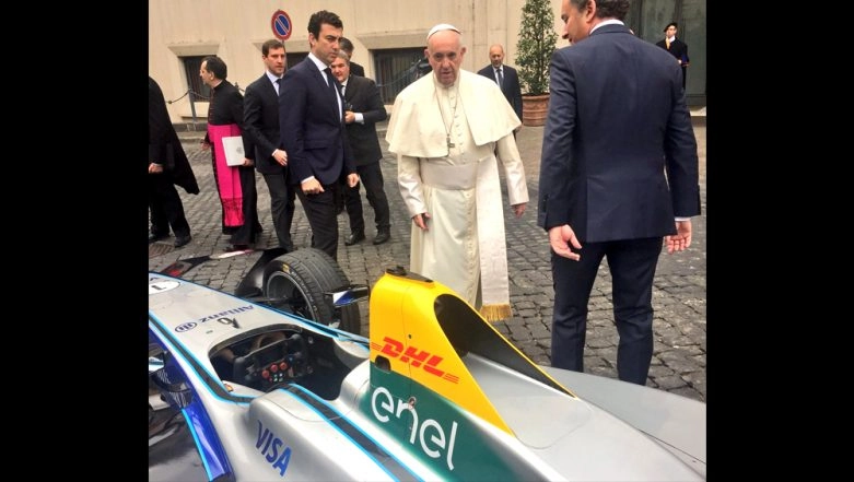 Pope Francis Blesses Environment Friendly Electric Car Ahead of Race ...