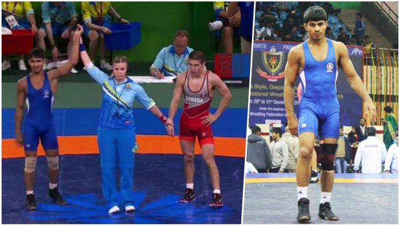 Rahul Aware Wins Gold Medal in Men's Freestyle 57 kg for India at CWG ...