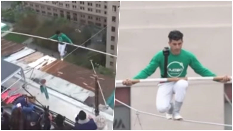 Daredevil Mustafa Danger Crosses 150 Meters at Santiago in Chile on ...