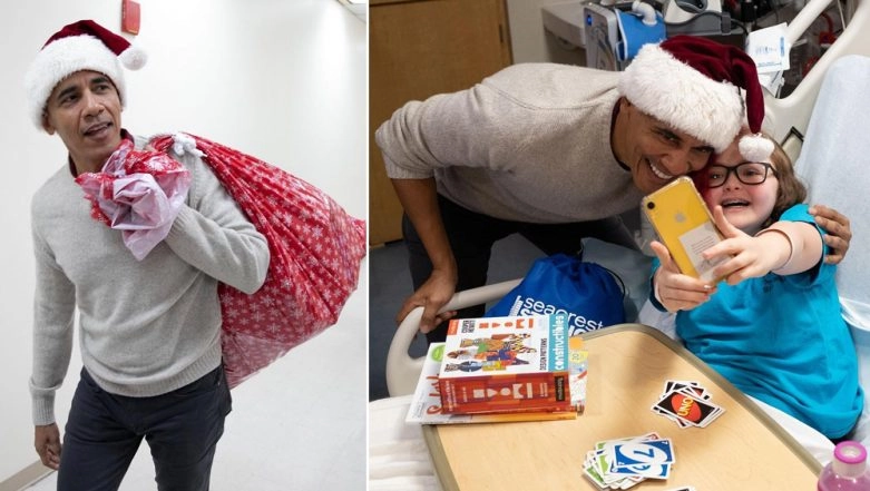 Barack Obama Becomes Santa Claus For Children's Hospital in Washington ...