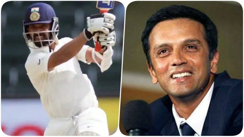 Ajinkya Rahane Plays with the Special bat Signed by Rahul Dravid in ...