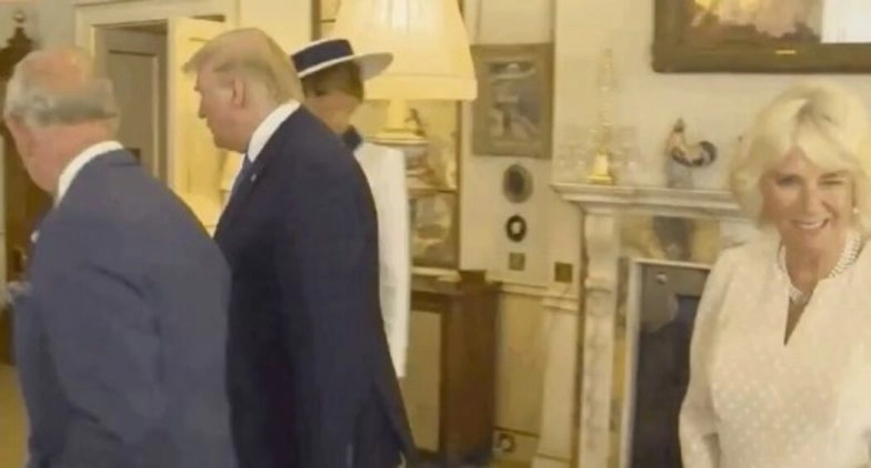Prince Charles' Wife Camilla Bowles' Wink Behind Donald Trump Video ...