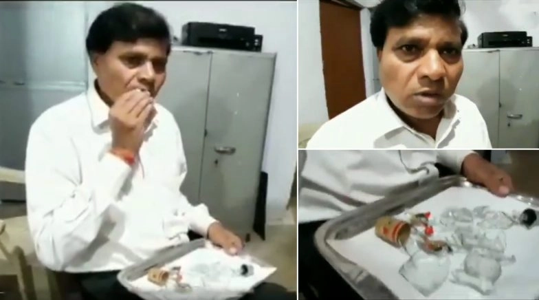 MP Lawyer Dayaram Sahu is Addicted to Eating Glass Since 45 Years ...