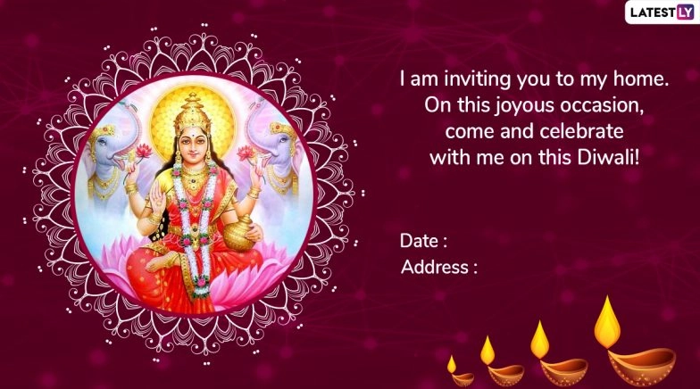Diwali 2019 Invitation Cards Format: WhatsApp Messages and Images to ...