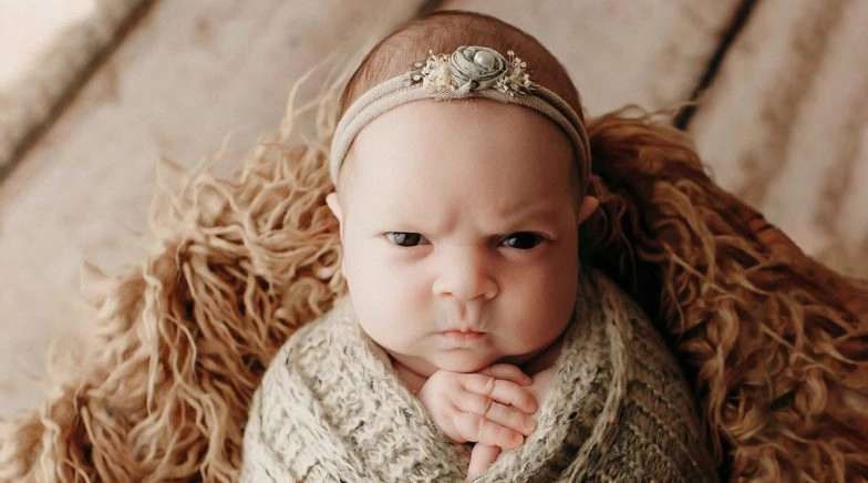 This Baby’s Grumpy Face During Her Newborn Photoshoot Is Too Adorable ...