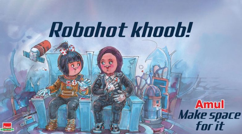 Amul Topical Ad Featuring Vyommitra, ISRO's Half-Humanoid With 'Utterly ...