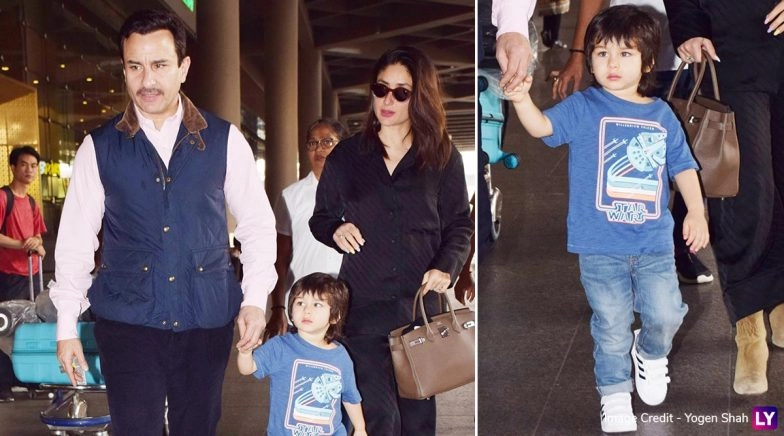 Saif Ali Khan, Kareena Kapoor Make a Stylish Appearance at Mumbai Airport With Cutie Taimur ...