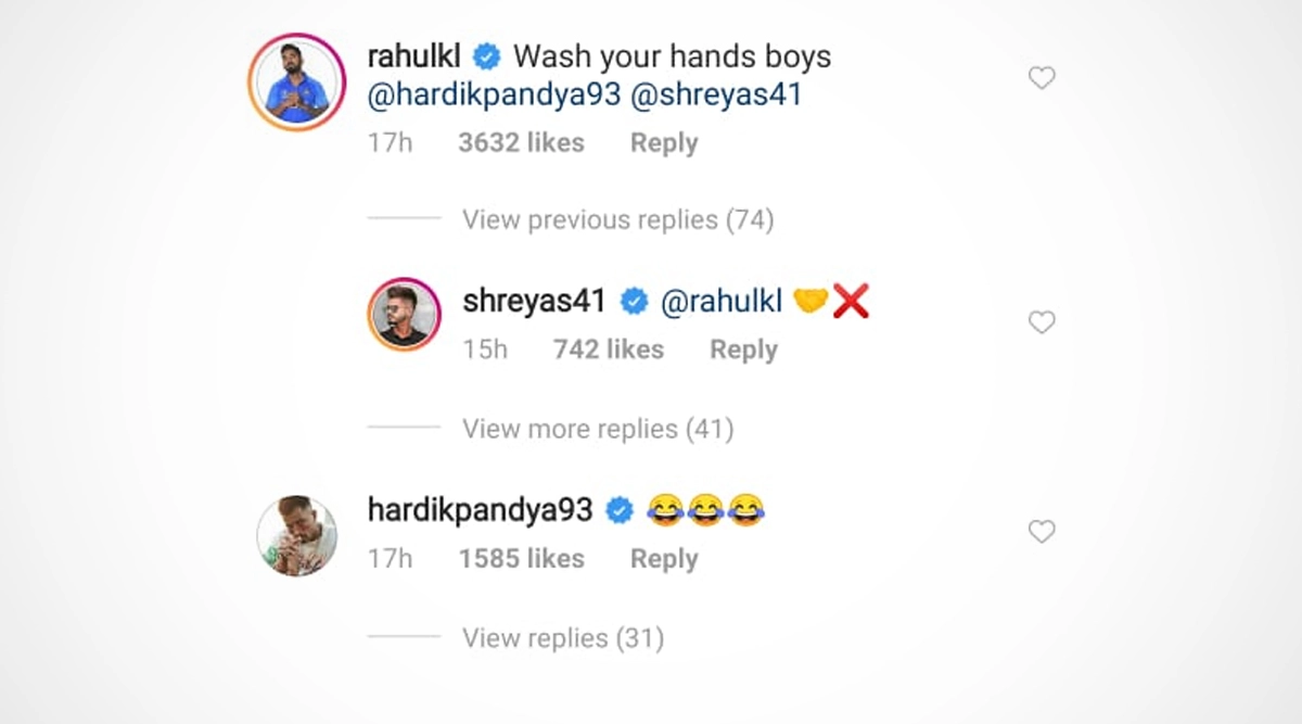 Shreyas Iyer and Hardik Pandya Share Fun Activity on Instagram, KL Rahul Reminds Them to Wash ...