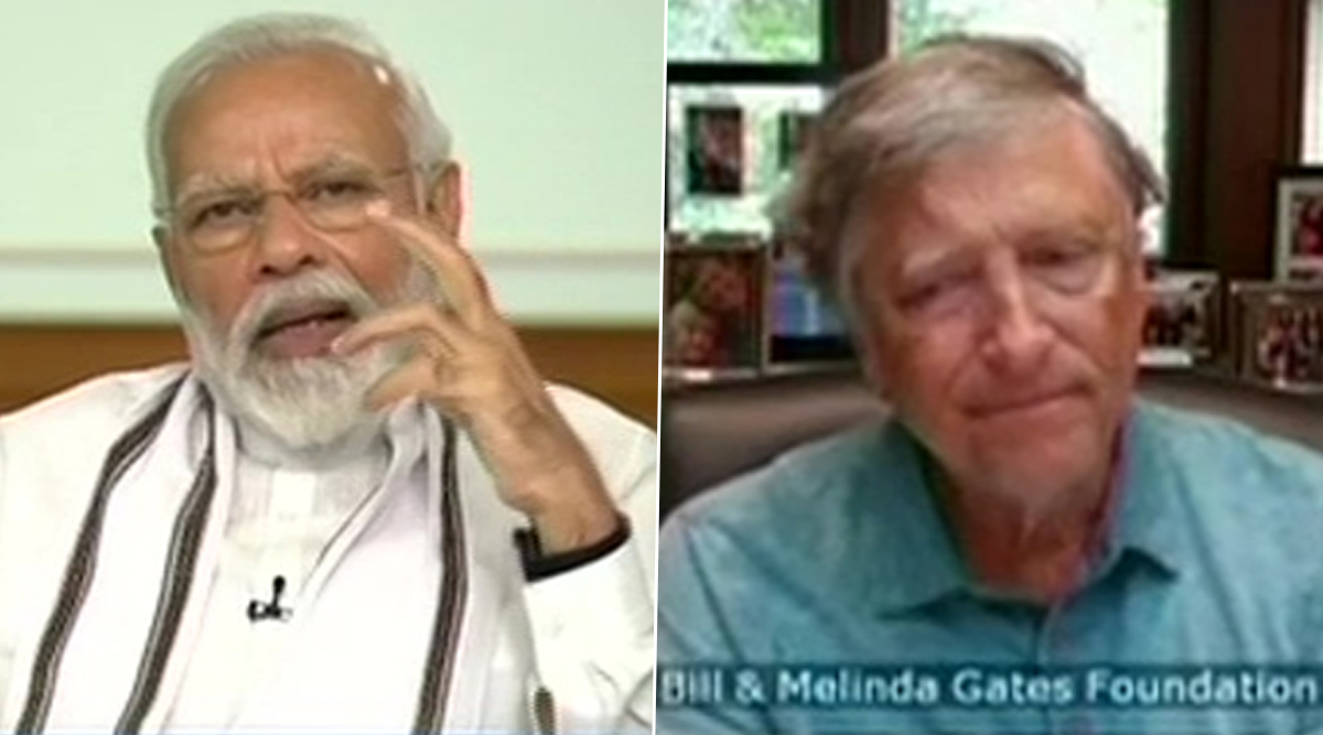 PM Narendra Modi Interacts With Bill Gates Via Video Conferencing ...