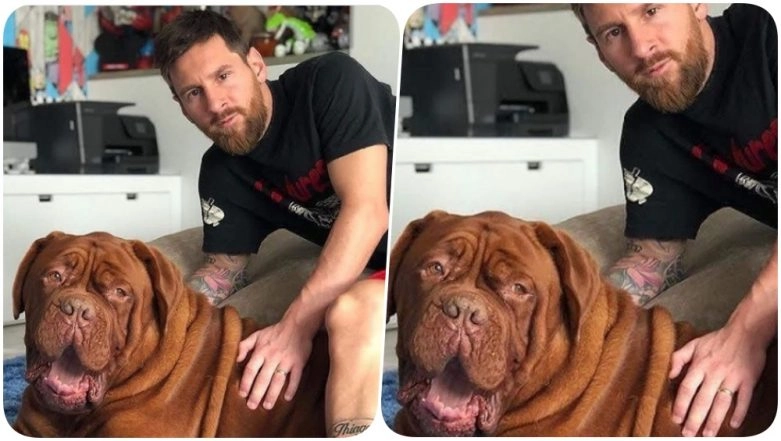 Lionel Messi Spends Time With his Pet Dog Hulk After a Gruelling ...