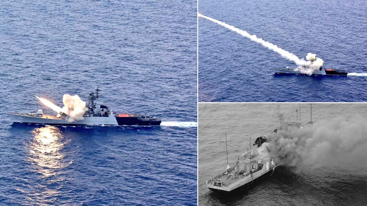 Indian Navy Ship INS Kora Launches Anti-ship Missile With Precise ...