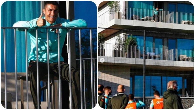 Cristiano Ronaldo Watches Team Portugal From Isolation After Testing ...