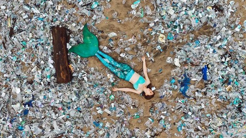 ‘Mermaid’ Spotted Lounging in Trash on Bali Beach! Instagram User ...