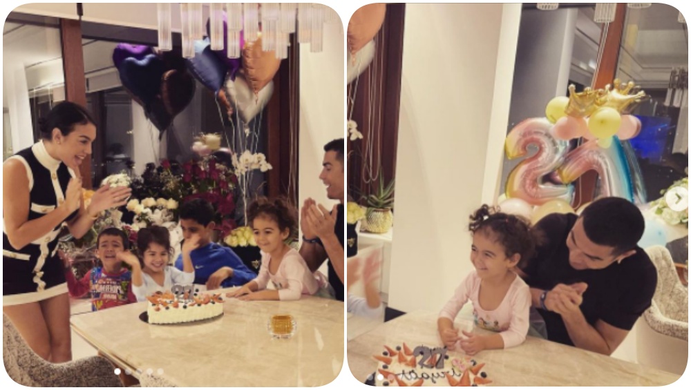 Football News | Georgina Rodriguez Cuts Birthday Cake With Cristiano ...