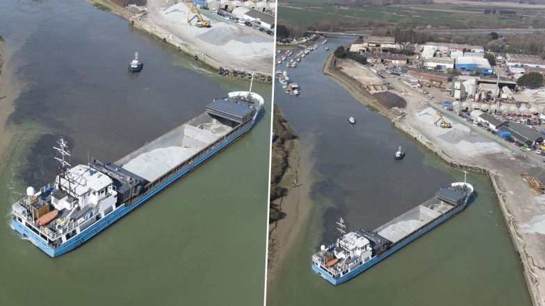 As Suez Canal Reopens, Cargo Ship ‘Elise’ Blocks River Arun in Sussex ...