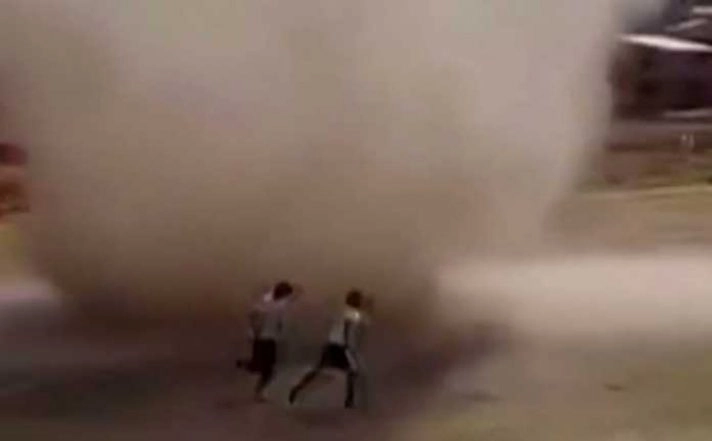 Dust Devil, Strong Whirlwind Stops Football Game in Bolivia, Shocking ...