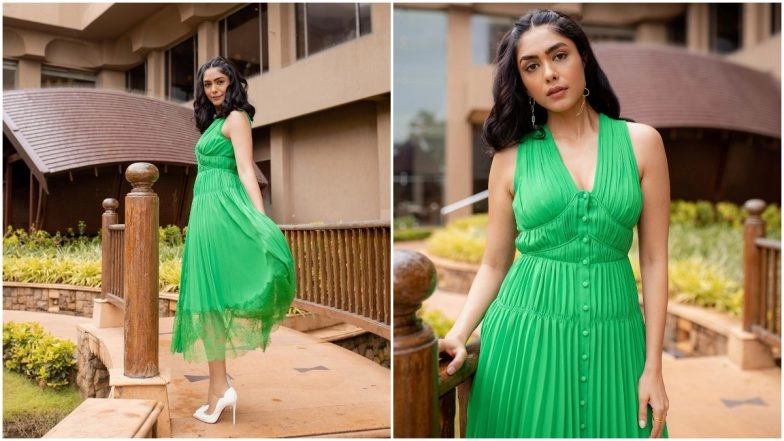 Mrunal Thakur's Green Midi Dress for Toofan Promotions is Equal Parts ...