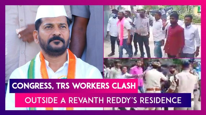 Congress, TRS Workers Clash Outside A Revanth Reddy's Residence In ...