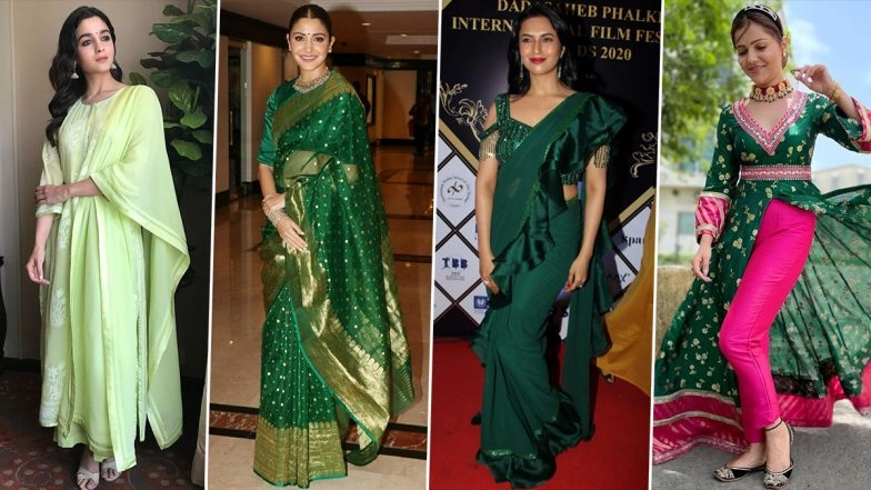 Navratri 2021 Day 2 Colour Green: Let Rubina Dilaik, Anushka Sharma and ...