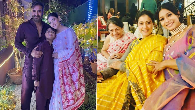 Kajol Ajay Devgns Diwali Pictures With Mother Tanuja And Sis Tanishaa