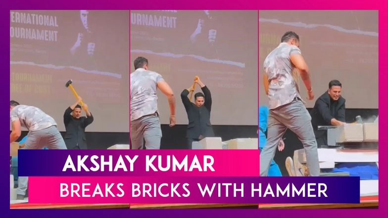 Akshay Kumar Breaks Bricks With Hammer As Man Lies Beneath At Martial Arts Tournament | 📹 Watch ...
