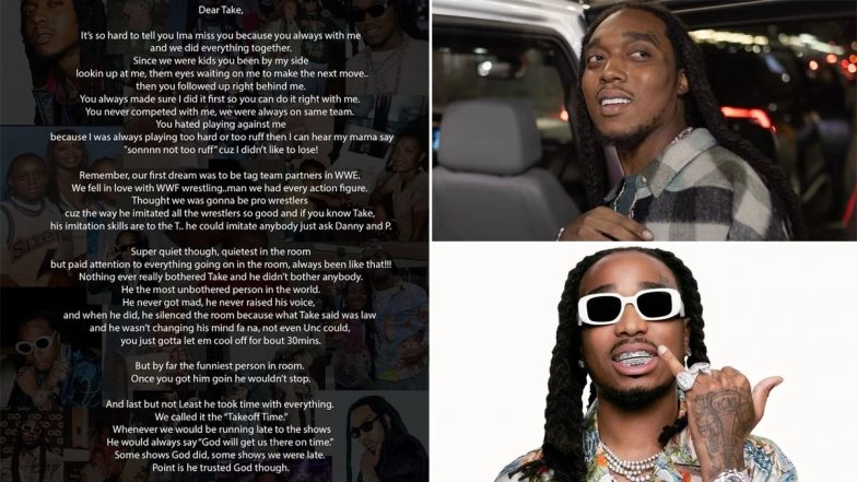 Quavo Shares Emotional Note Mourning His Nephew Takeoff’s Death (View ...
