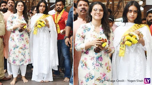 Kajol And Daughter Nysa Devgn Visits Siddhivinayak Temple 🎥 Latestly