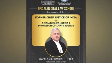 Business News | Former Chief Justice of India, Justice U.U. Lalit to Teach at Jindal Global Law ...