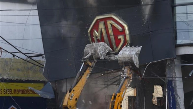 Jammu and Kashmir Anti-Encroachment Drive: Car Showroom Demolished Amid ...