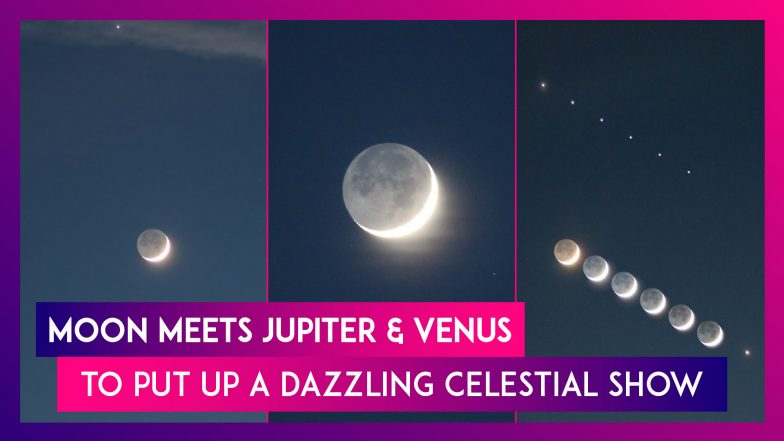 Moon Meets Jupiter And Venus To Put Up A Dazzling Celestial Show In The ...