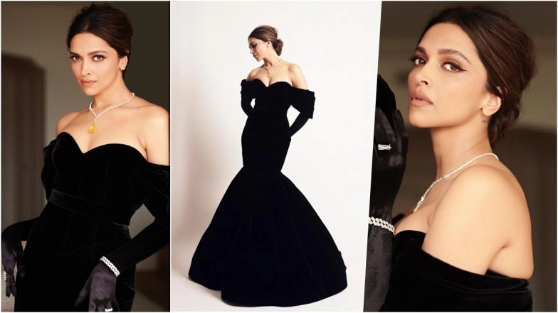Deepika Padukone Raises Glam Quotient in Black Off-Shoulder Gown With Plunging Neckline at ...
