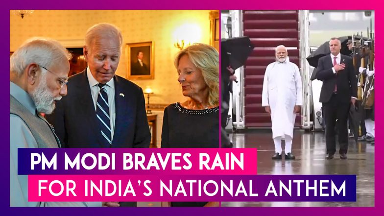 PM Narendra Modi Braves Rain for India’s National Anthem in US, Attends ...