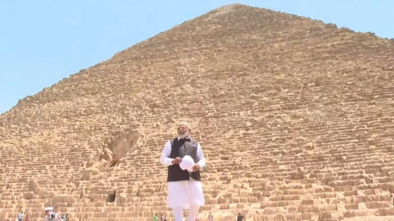 PM Modi at Great Pyramid of Giza VIDEO: Indian Prime Minister Tours Egypt's Iconic Pyramids ...