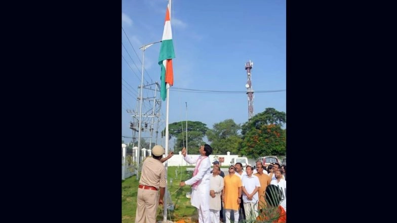 Tiranga Unfurled Upside Down in Assam Video: BJP Chief Bhabesh Kalita ...