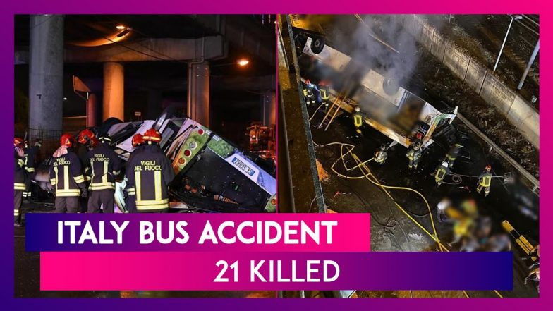 Italy Bus Accident: 21, Including Two Kids, Killed After Bus Carrying ...