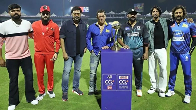 CCL 2024: Salman Khan and Brother Sohail Khan Pose with Match Trophy in Sharjah (Watch Video ...