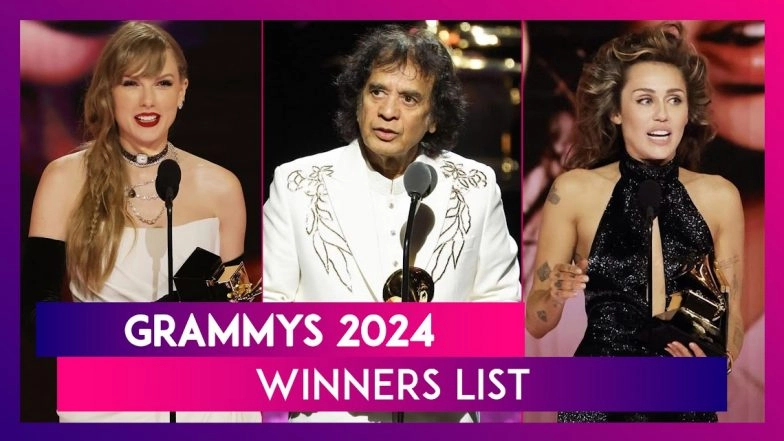 Grammys Winners List 2024: Taylor Swift, Zakir Hussain, Miley Cyrus ...