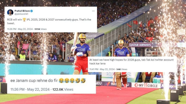 Prafull Billore Tweet on RCB Winning IPL 2025, 2026 and 2027 Goes Viral, Fans React With Funny ...