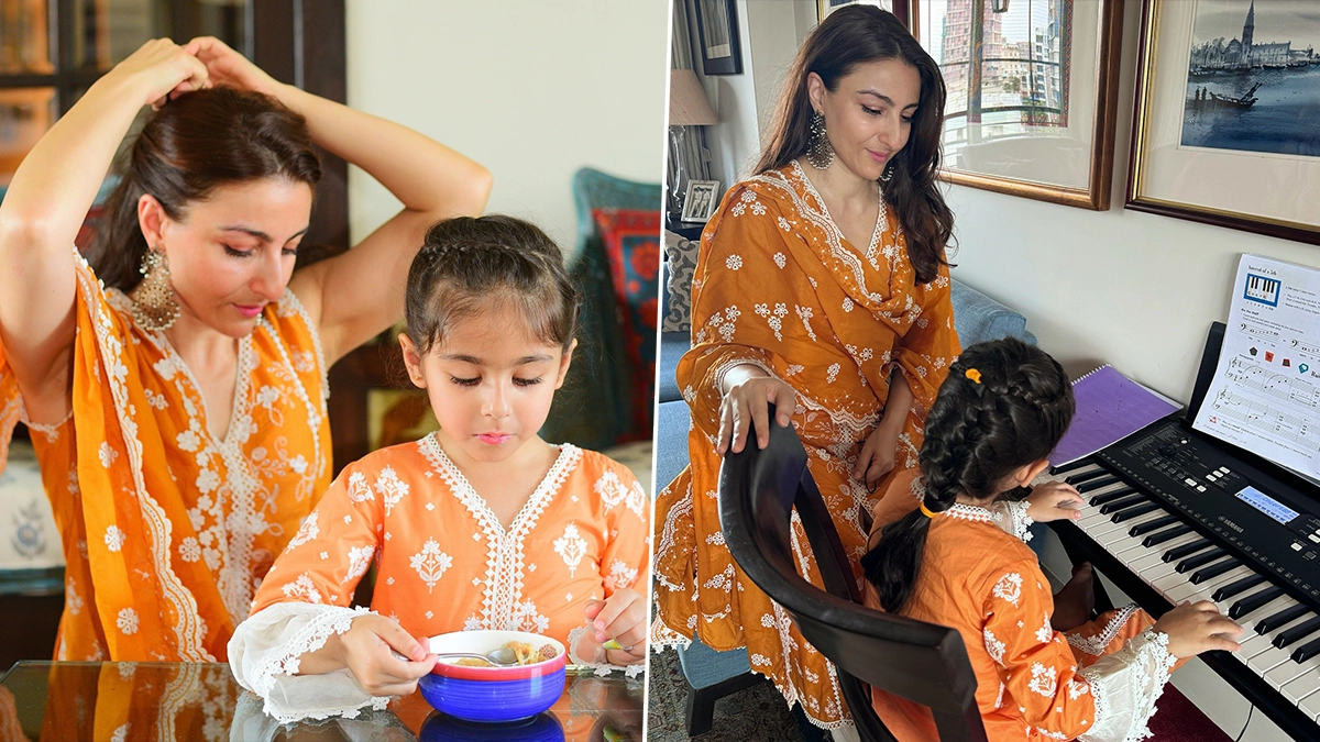 Agency News | On Eid Al-Adha, Soha Ali Khan Twins with Daughter Inaaya ...