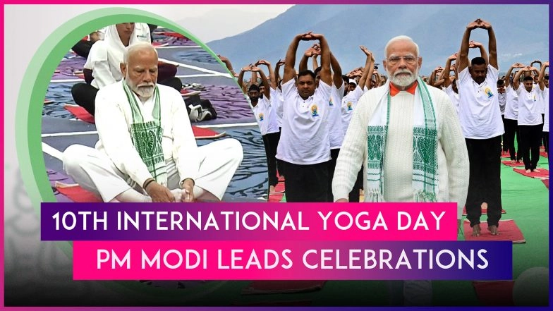 International Yoga Day 2024: PM Narendra Modi Leads Celebrations at SKICC in Jammu and Kashmir’s ...