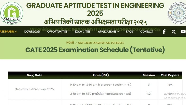 GATE 2025 Exam Dates Out at gate2025.iitr.ac.in: IIT Roorkee Announces ...