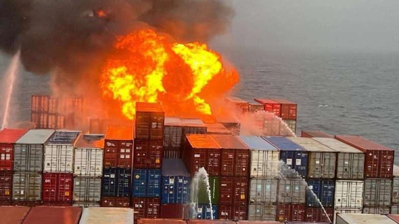 Goa Merchant Vessel Fire: Massive Blaze Erupts on Cargo Merchant Vessel ...