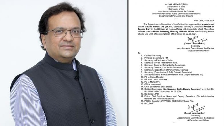 Govind Mohan Named Next Home Secretary, Succeeds Ajay Kumar Bhalla | 📰 ...