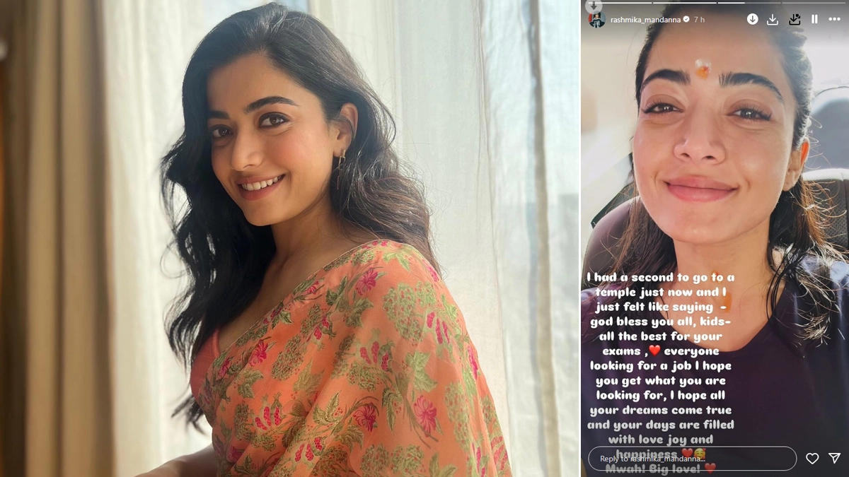 South News | Rashmika Mandanna Wishing Good Luck to Students and Job Seekers After Temple Visit ...