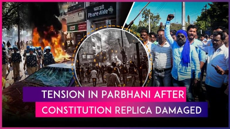 Parbhani Riot: Violence Break Out After Man Damages Constitution Replica Placed in Front of BR ...