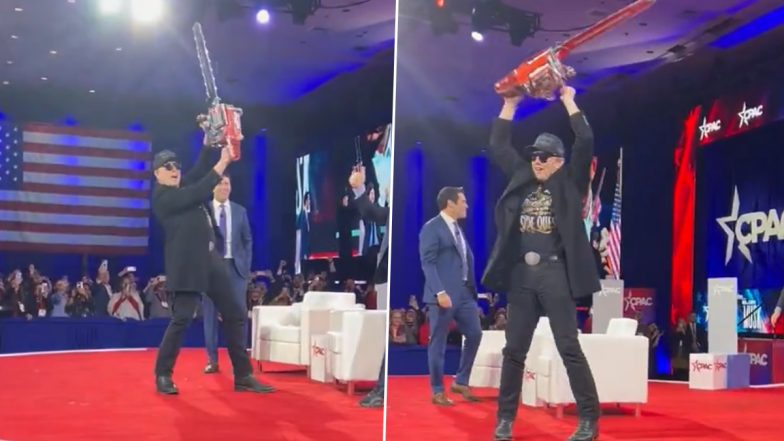 Elon Musk Receives Shiny Chainsaw As Gift From Argentina President ...