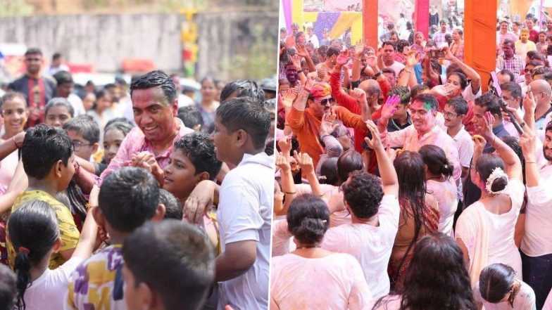 Holi 2025: Goa CM Pramod Sawant Joins Holi Celebrations at Ravindra ...