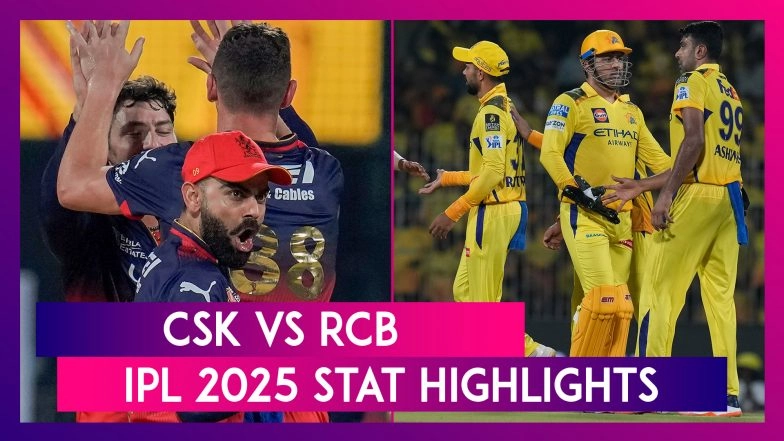 CSK vs RCB IPL 2025 Stat Highlights: Royal Challengers Bengaluru Defeat Chennai Super Kings in ...