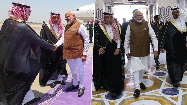 PM Narendra Modi Receives Rousing Welcome After Arriving in Saudi ...