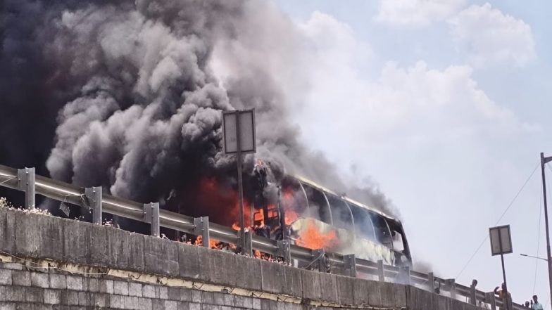 Pune Bus Fire: Volvo AC Bus Catches Fire Due to Short Circuit on Mumbai ...